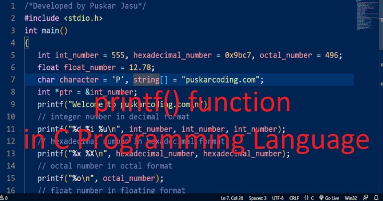 How To Use Printf Function In C Programming Language